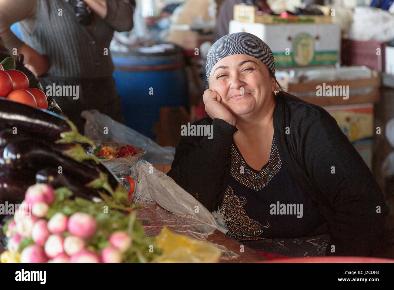 Georgia, Telavi. Vegetable merchant at a market in Telavi Stock Photo ...