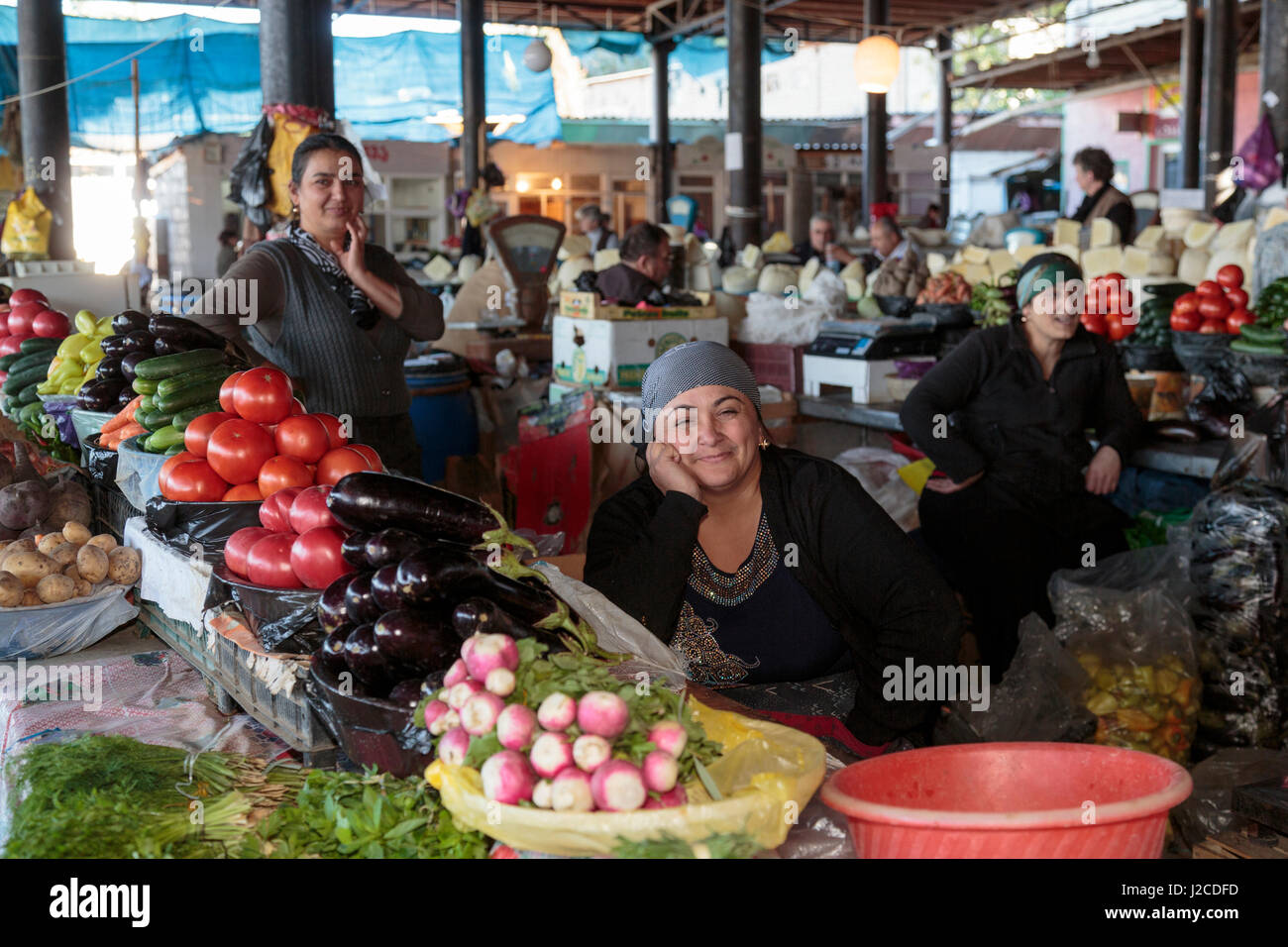 Georgia, Telavi. Vegetable merchant at a market in Telavi Stock Photo ...