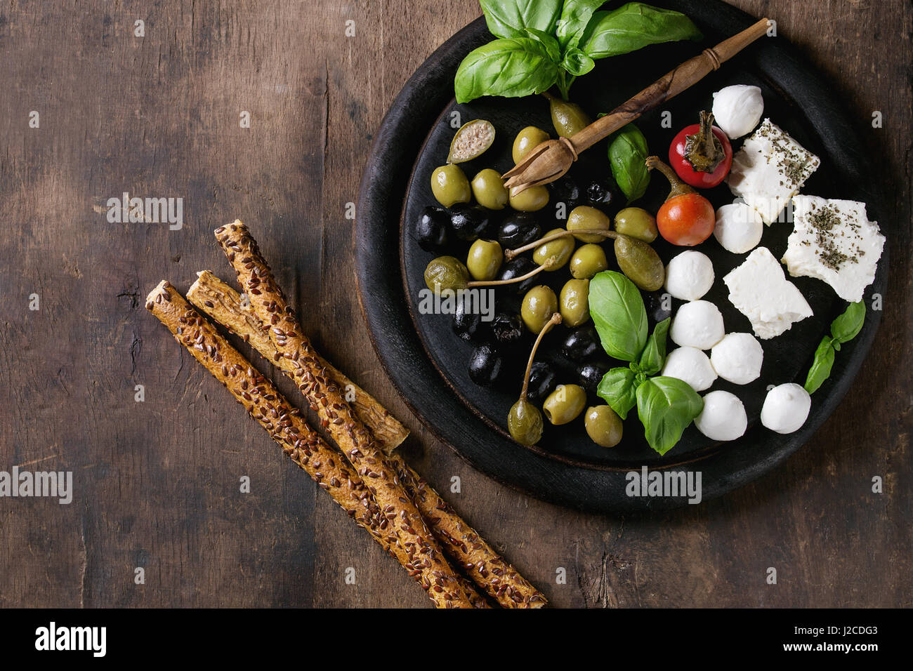 Mediterranean appetizer plate Stock Photo - Alamy