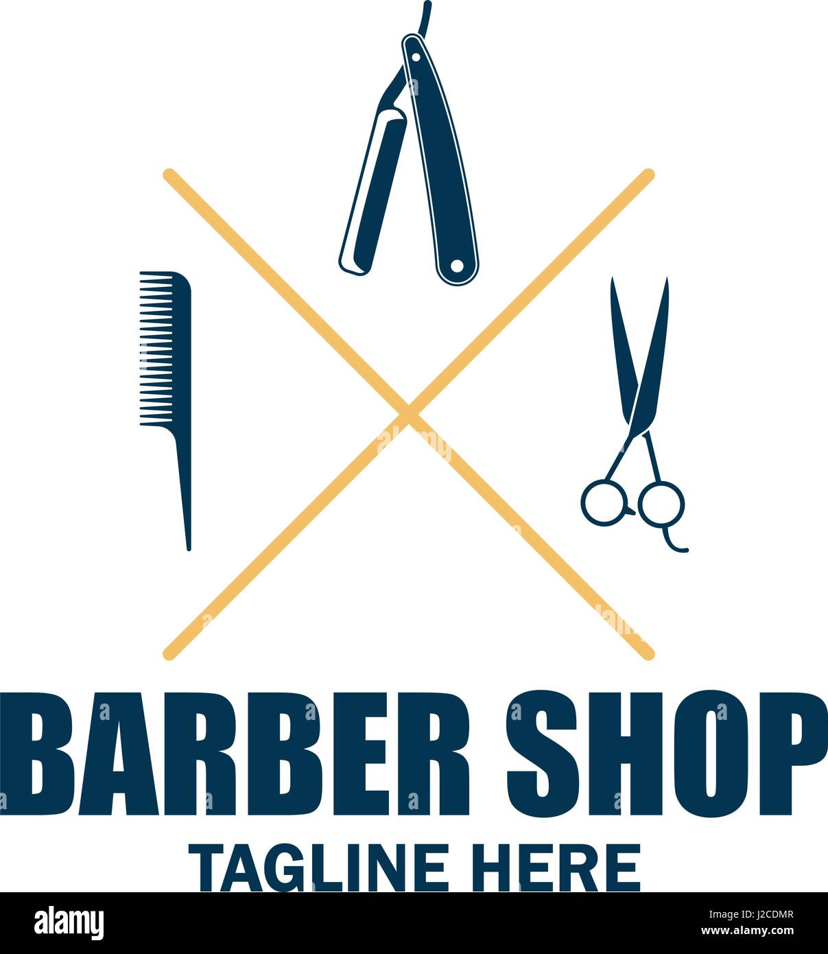 barber shop logo with text space for your slogan / tagline, vector ...