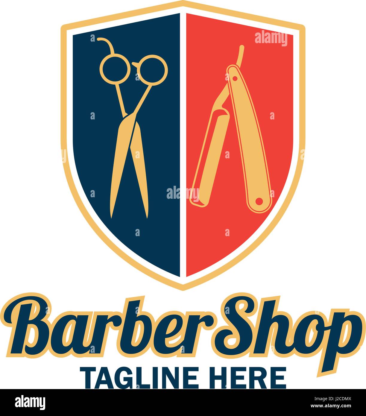 barber shop logo with text space for your slogan / tagline, vector ...