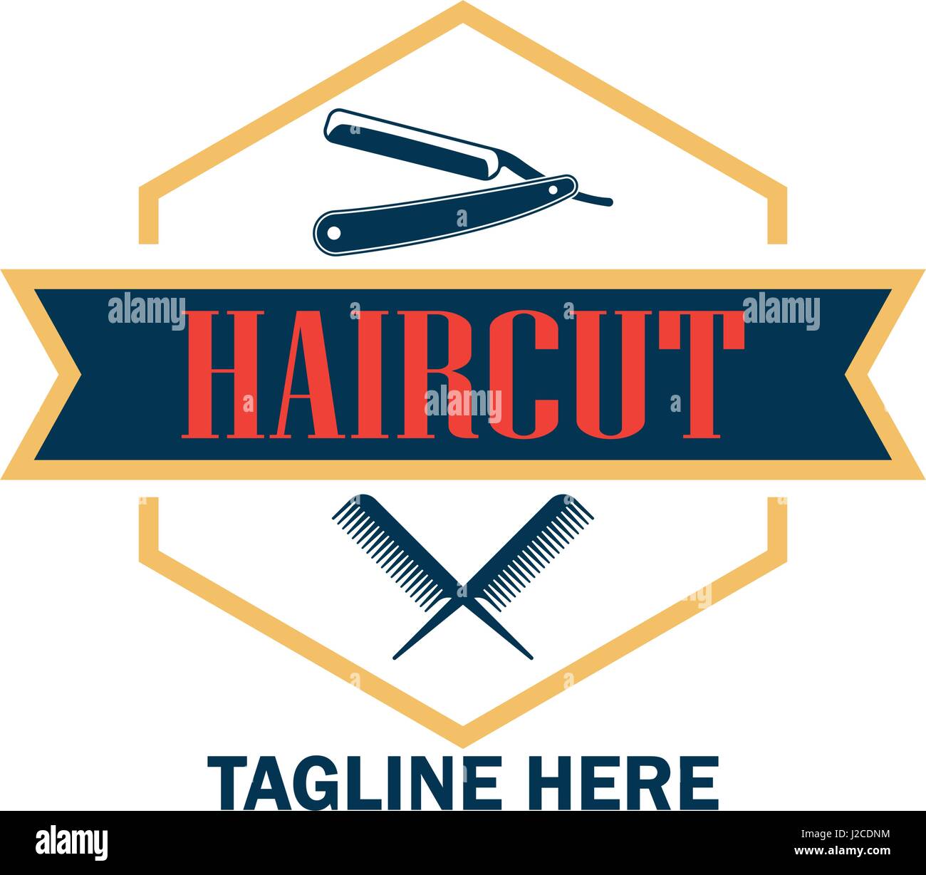barber shop logo with text space for your slogan / tagline, vector ...