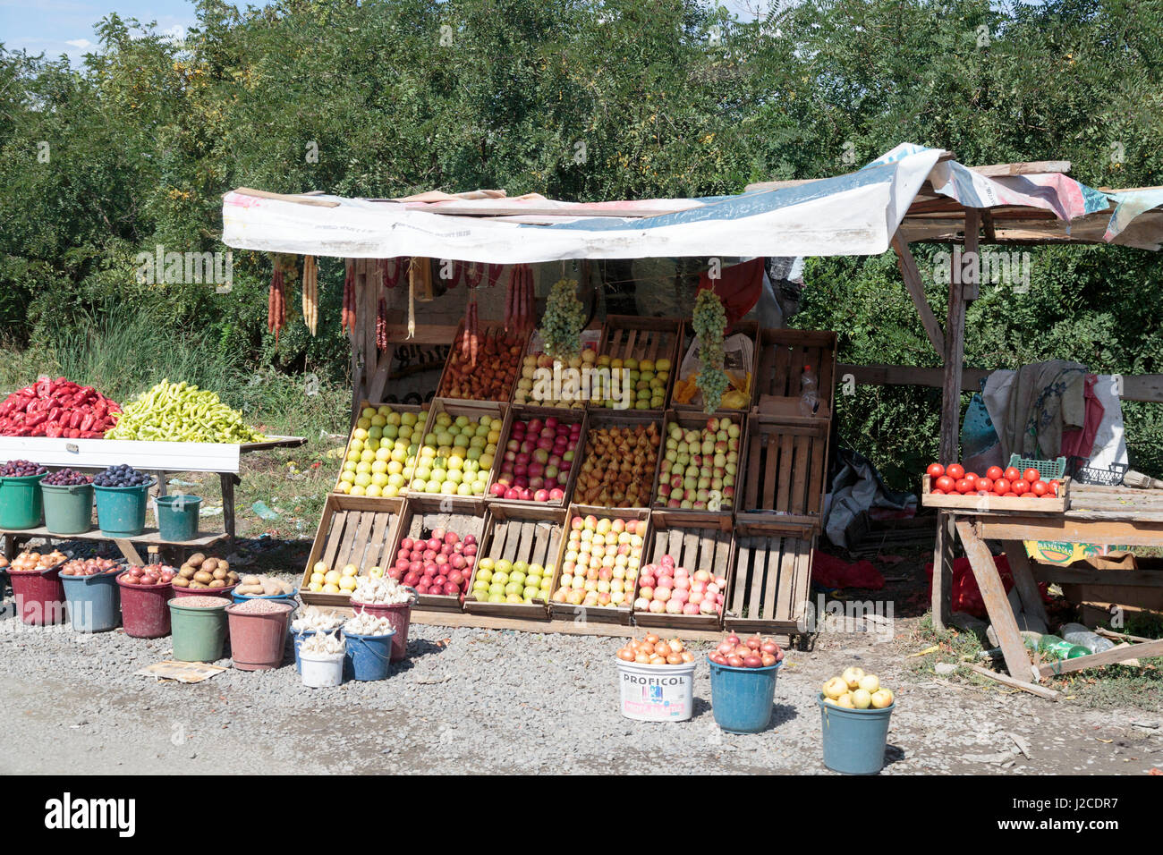 Georgia, Kutaisi. A roadside fruit stand outside of Kutaisi Stock Photo ...
