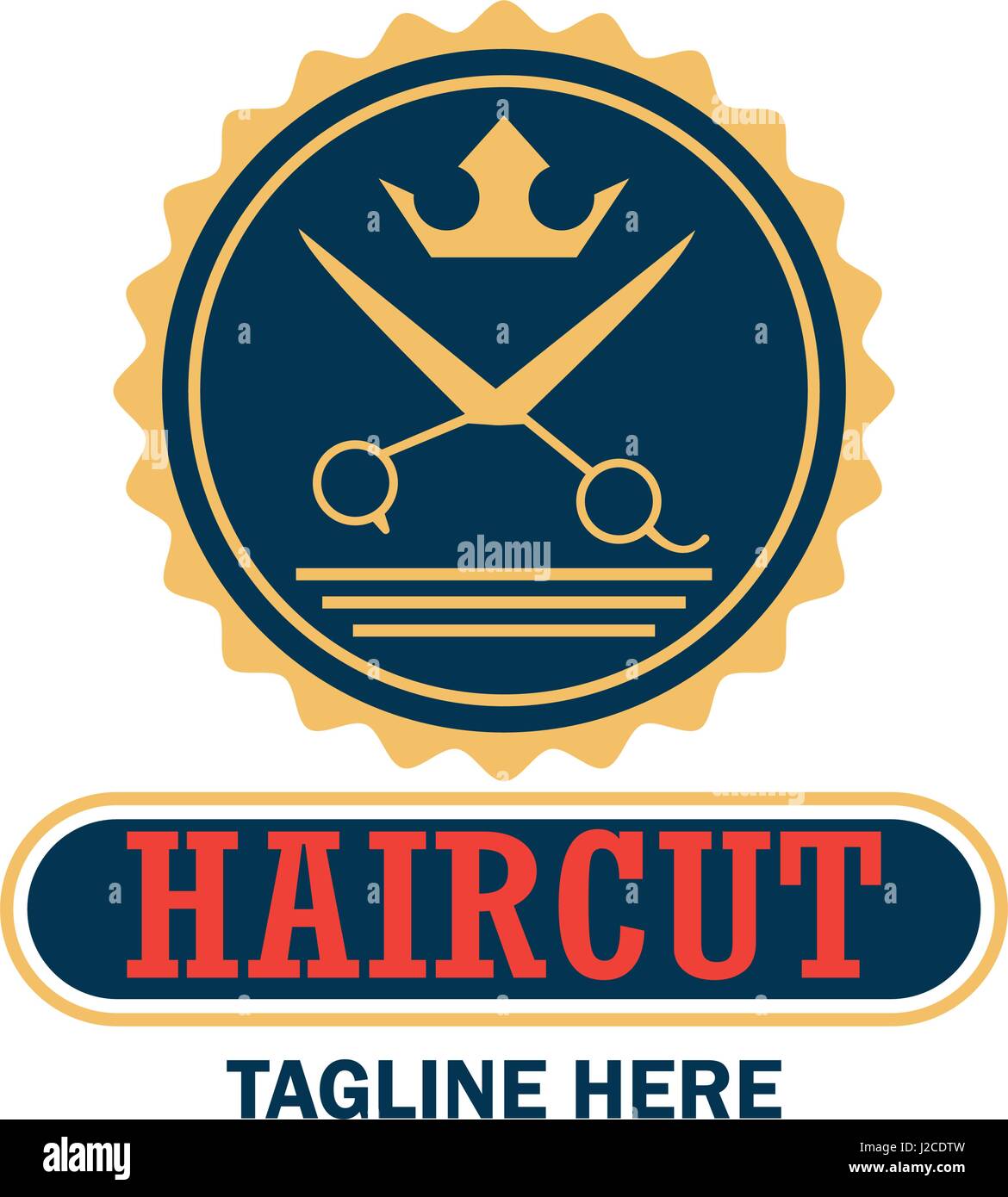 barber shop logo with text space for your slogan / tagline, vector ...