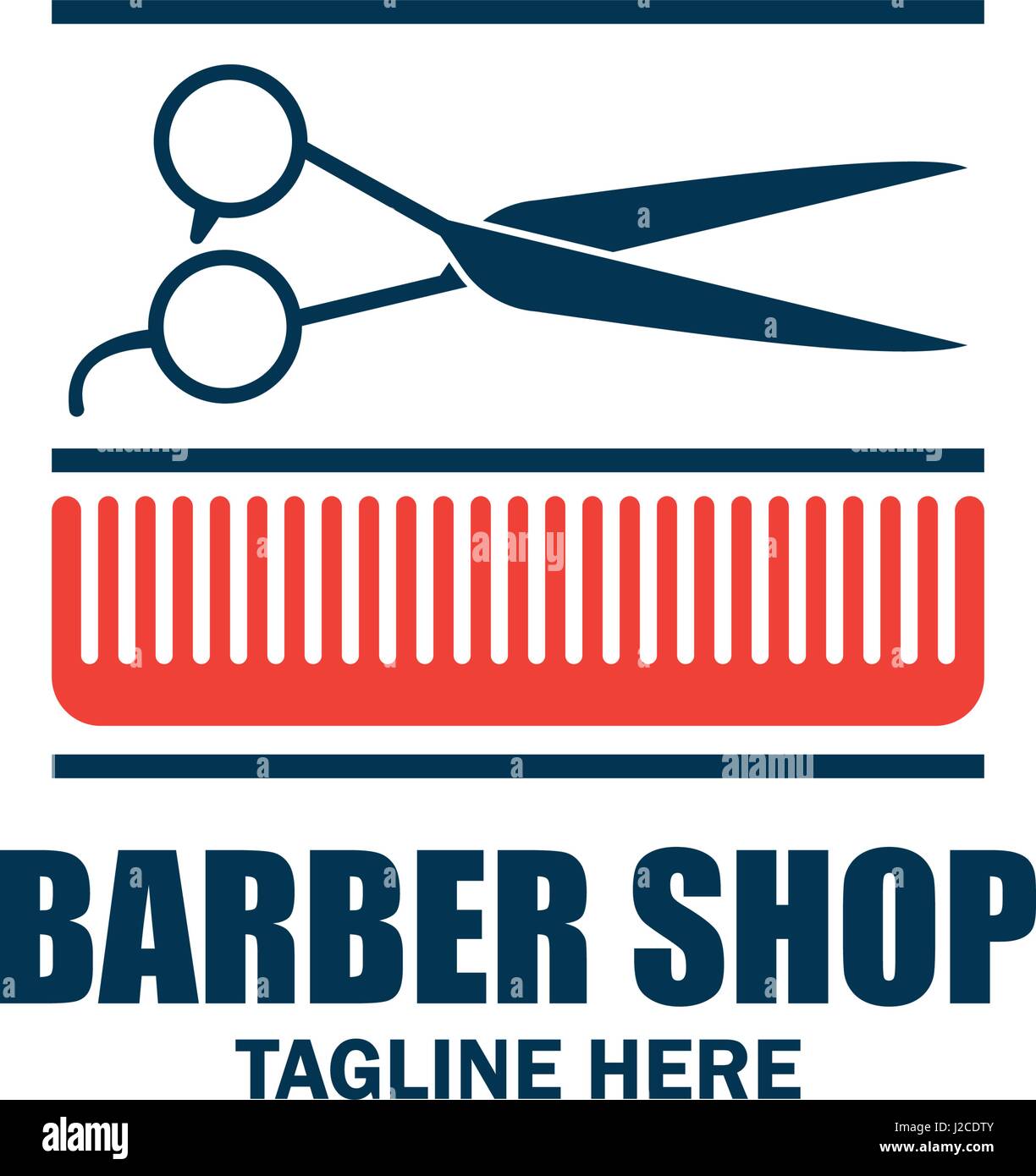 barber shop logo with text space for your slogan / tagline, vector ...