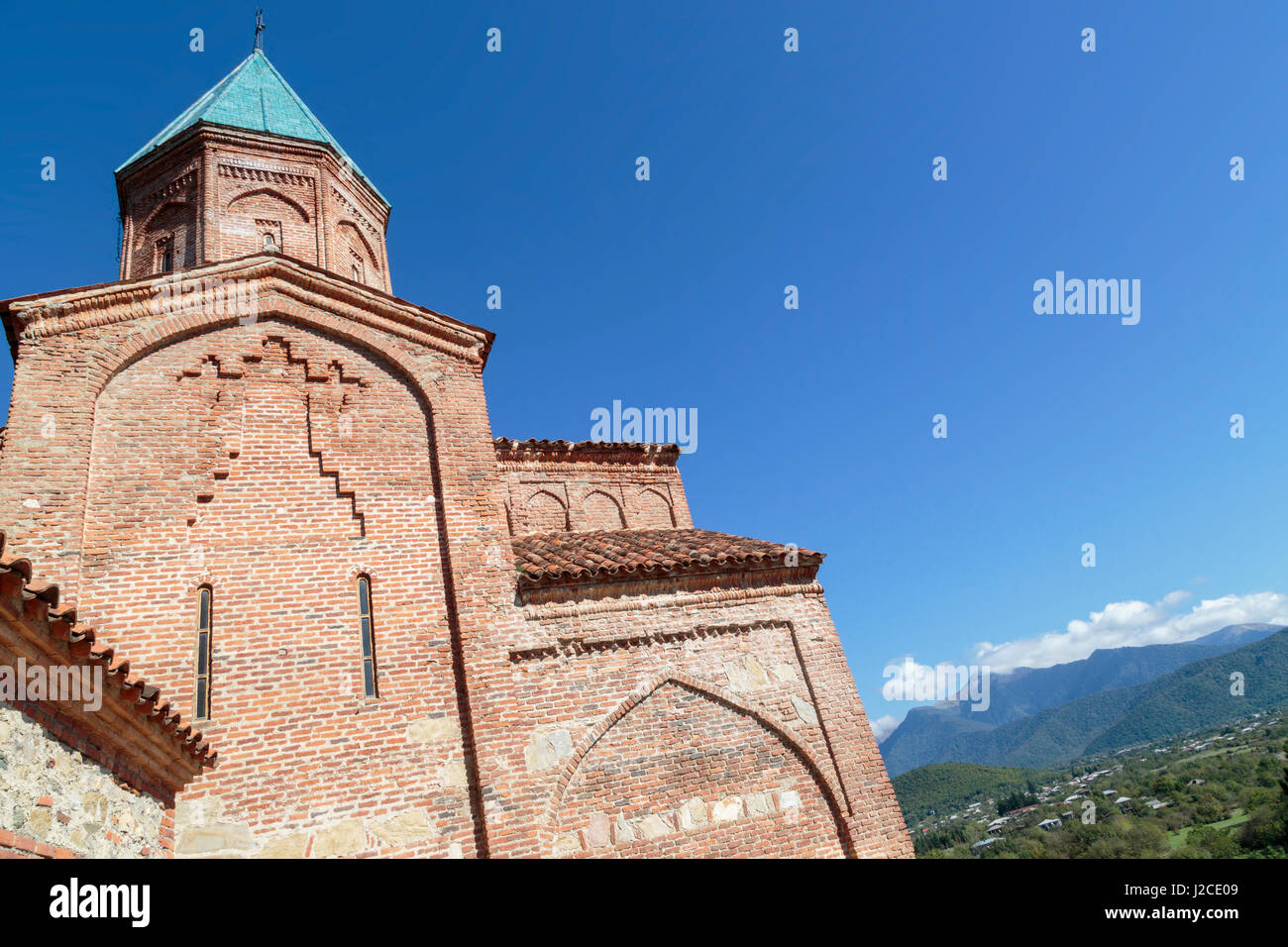 Georgia, Telavi. Gremi Monastery and the surrounding town Stock Photo ...