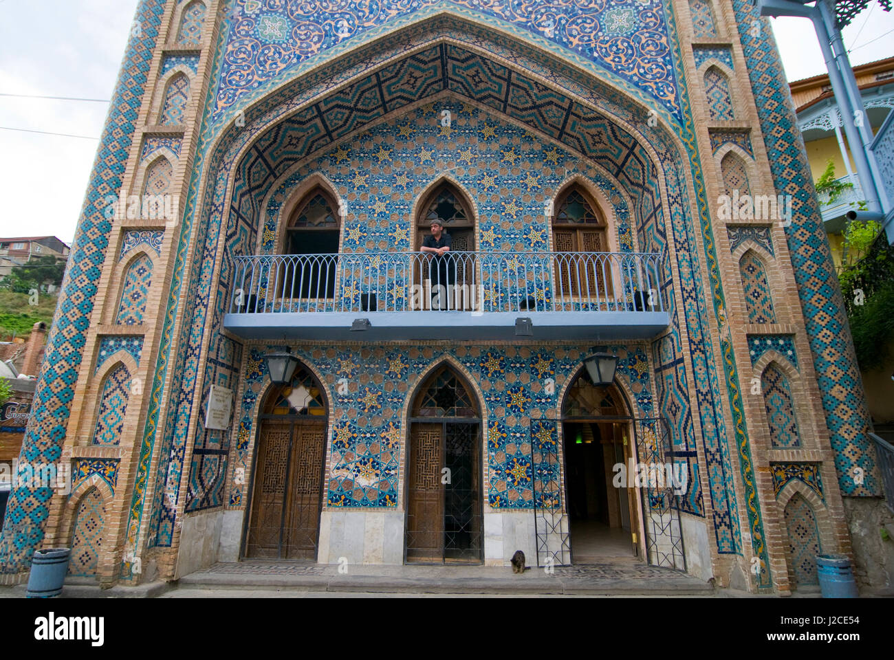 Orbeliani Bathhouse, tiles facade, Islamic styled Sulfur Baths, Tbilisi ...