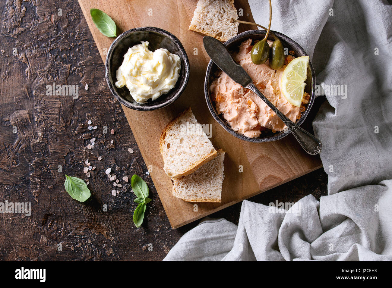 Salmon pate with red caviar Stock Photo - Alamy
