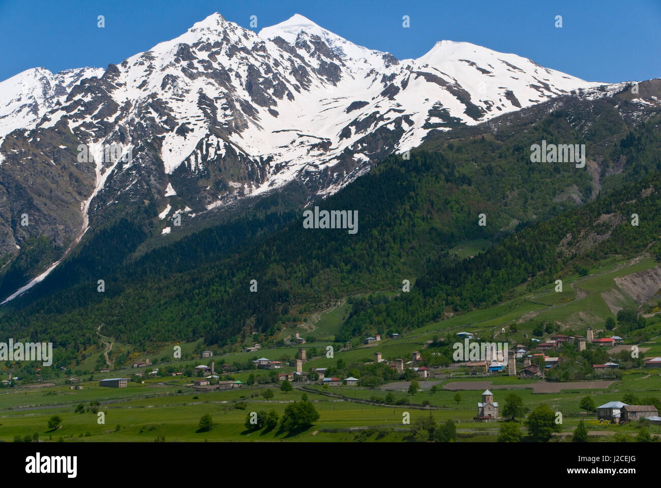 Mountain scenery of Svanetia, Georgia Stock Photo - Alamy