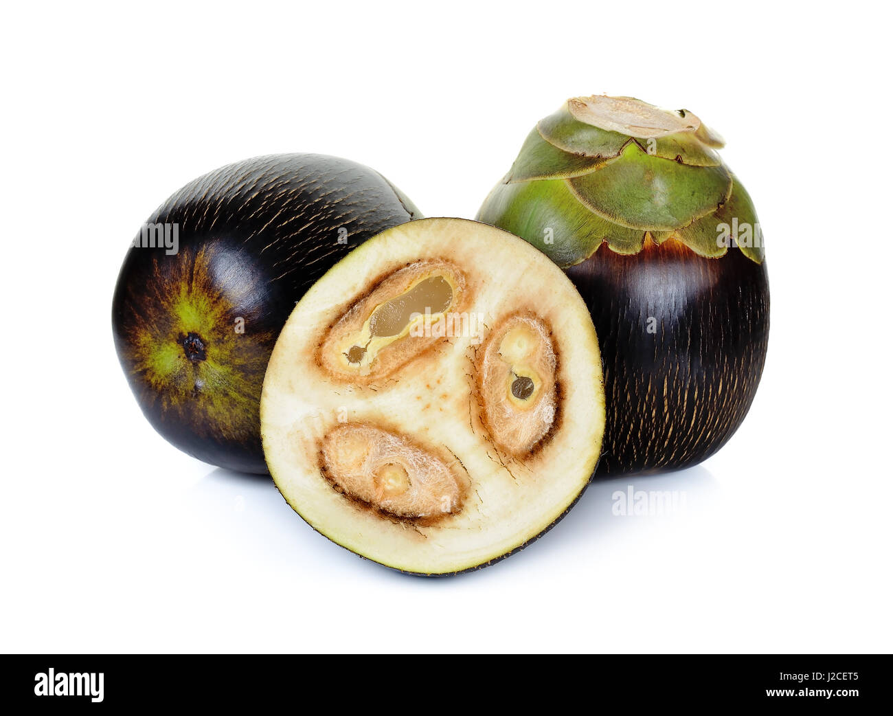Asian Palmyra palm, Toddy palm, Sugar palm isolated on white background ...
