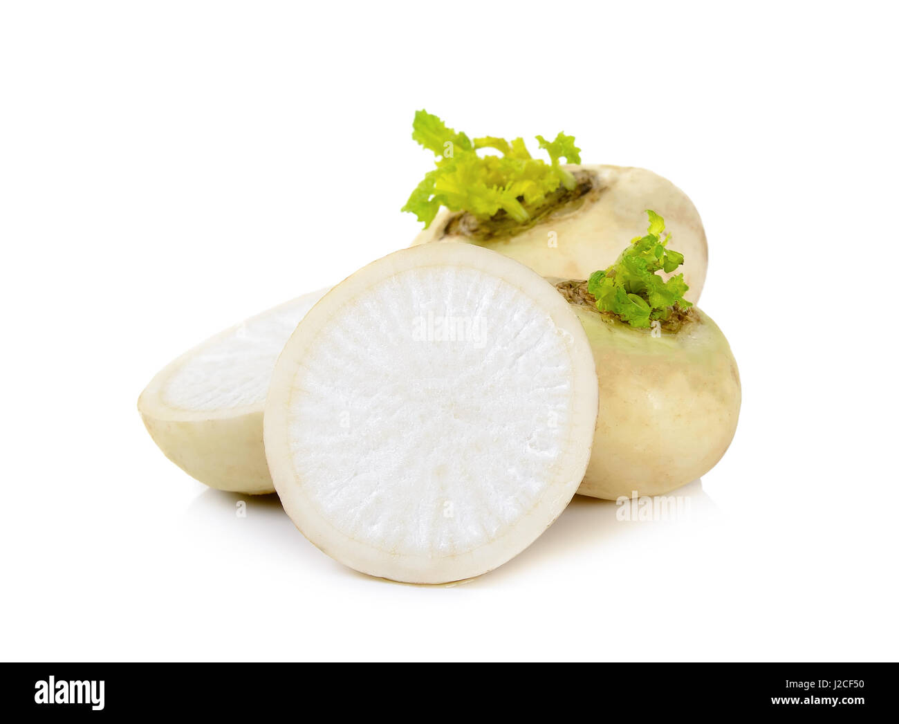 Mini white turnips isolated on white background Stock Photo - Alamy