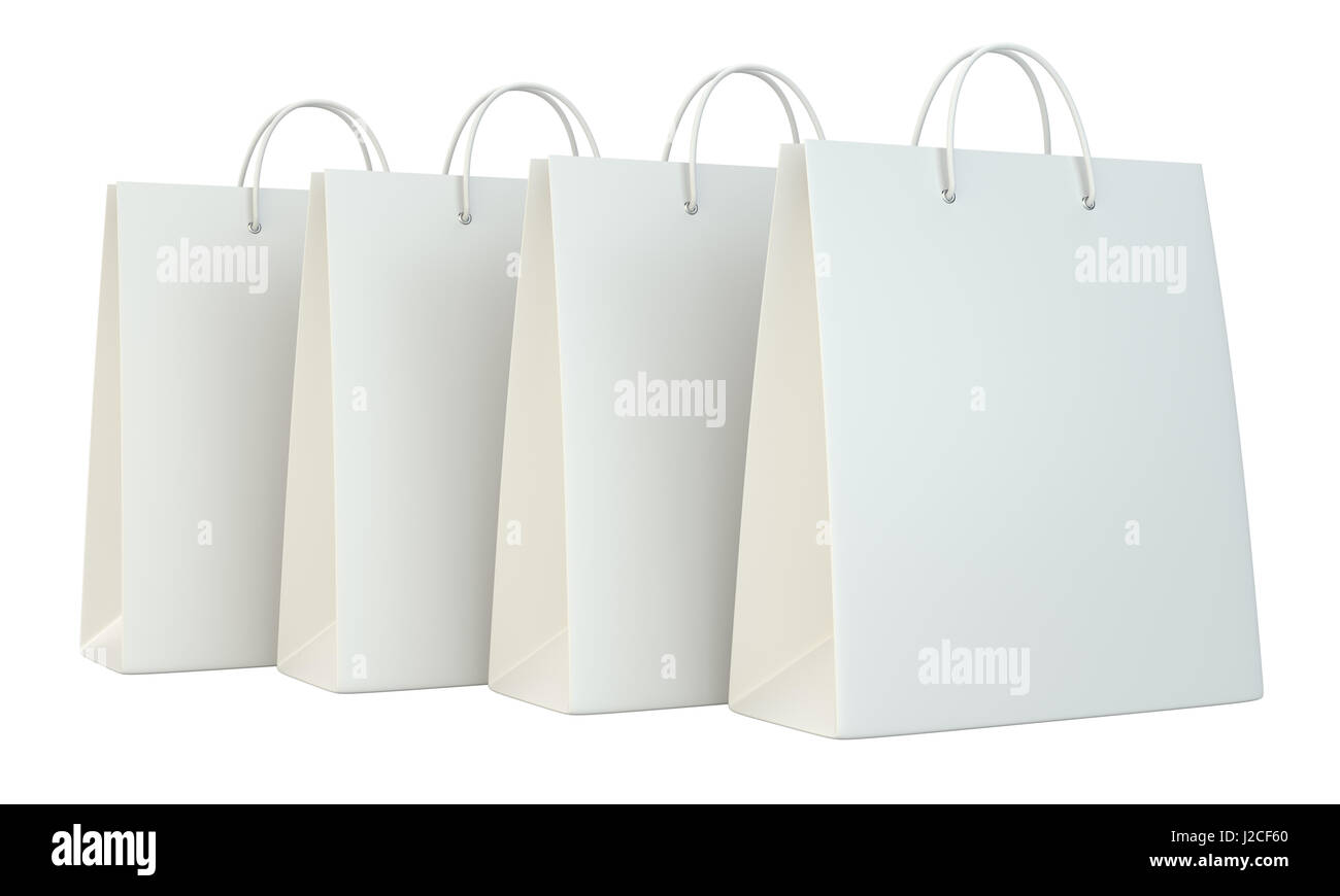 blank white shopping paper bags set Stock Photo - Alamy