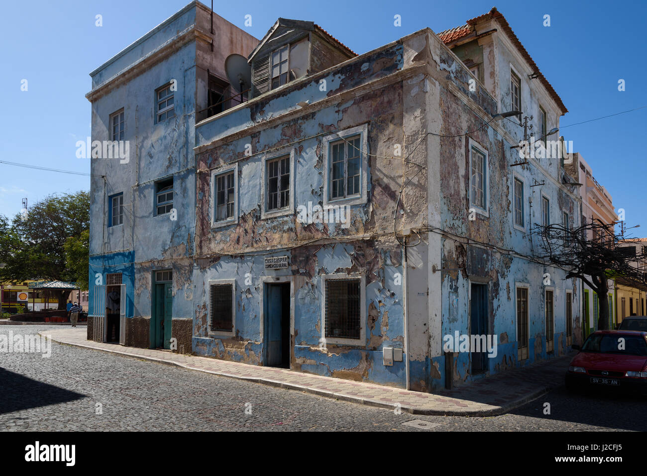 Cape Verde, São Vicente, Mindelo, street scene Stock Photo - Alamy