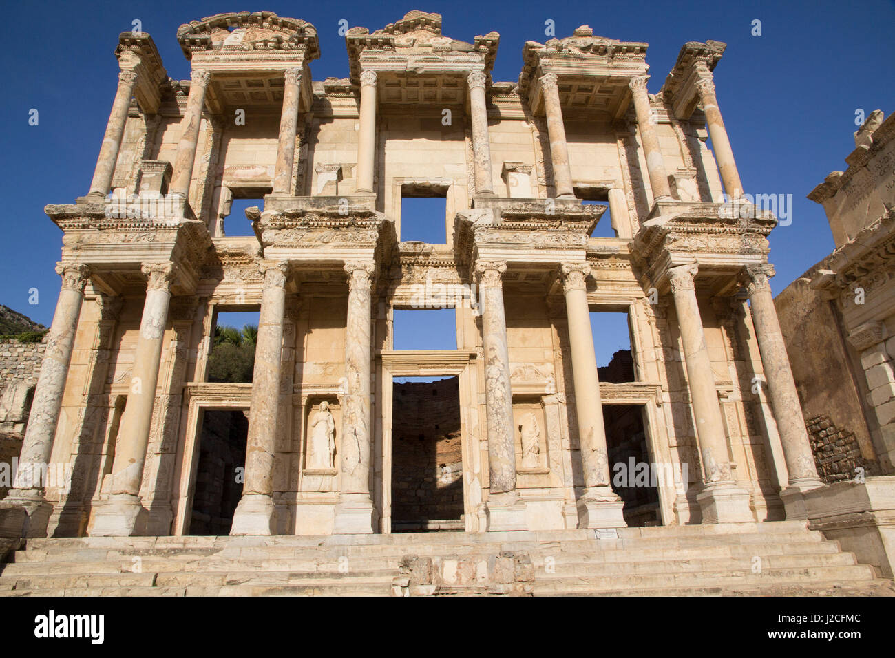 Turkey, Izmir, Kusadasi, Ephesus. The library of Ephesus (Celsius) was ...
