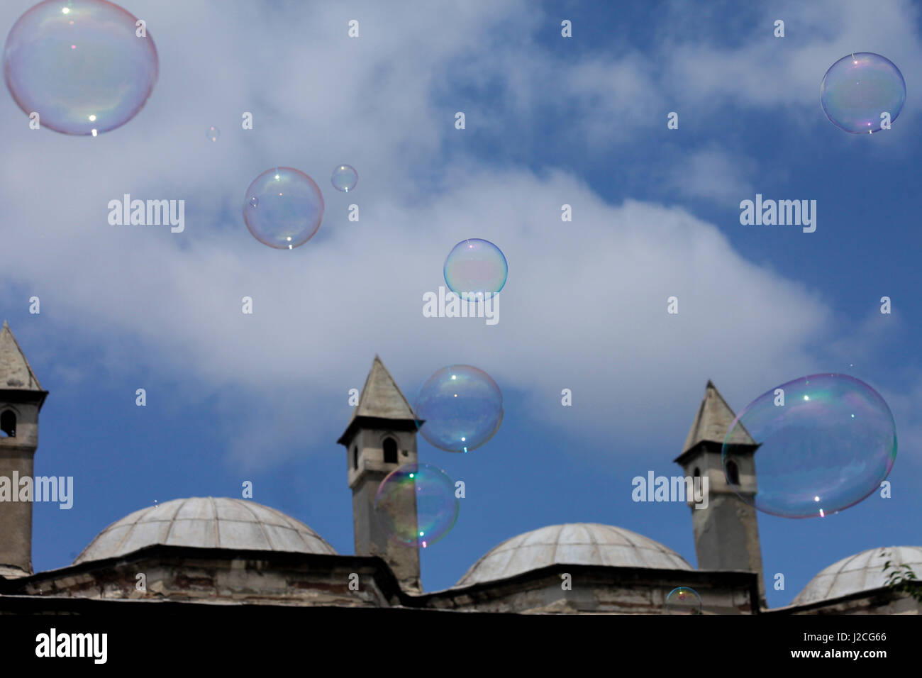 Istanbul, Turkey. Bubbles over the Blue Mosque Stock Photo - Alamy