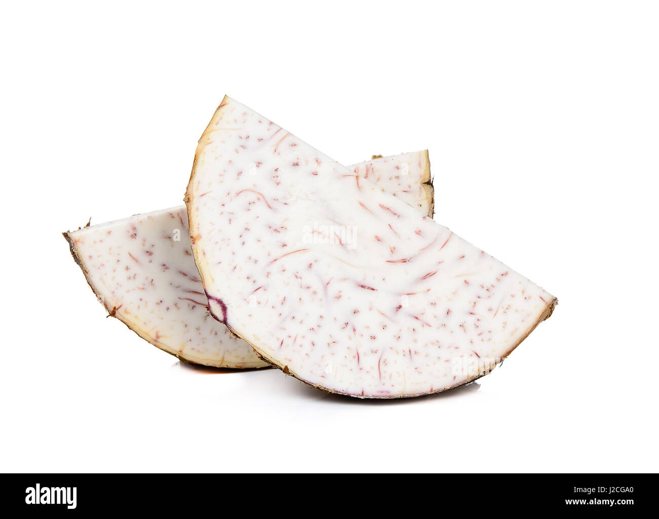 Sliced taro isolated on the white background Stock Photo - Alamy