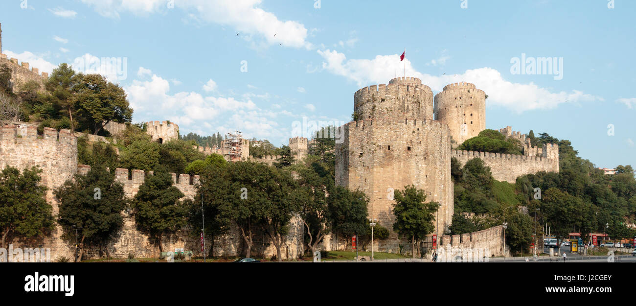 Panorama. Old Fort along the Bosphorus Coast. Istanbul. Turkey. (Large ...
