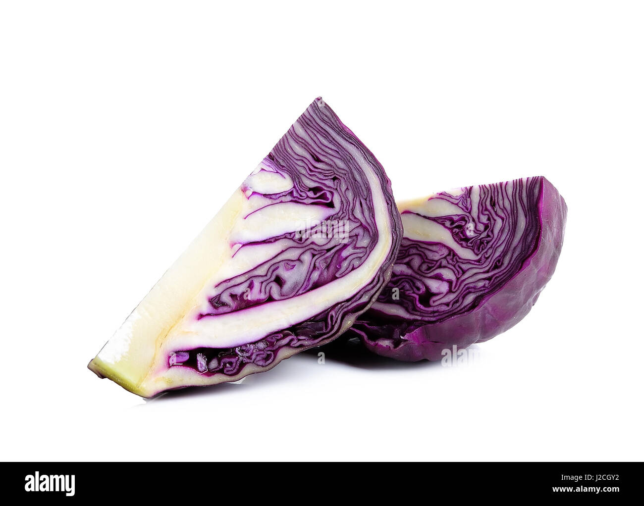 Sliced red cabbage isolated on the white background Stock Photo - Alamy
