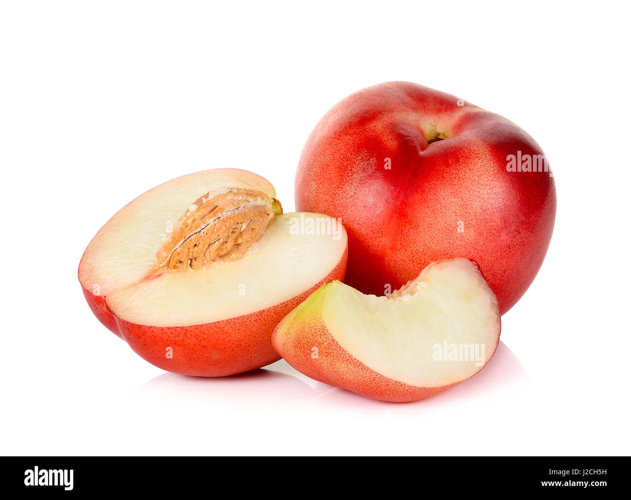 Nectarine fruit isolated on the white background Stock Photo - Alamy