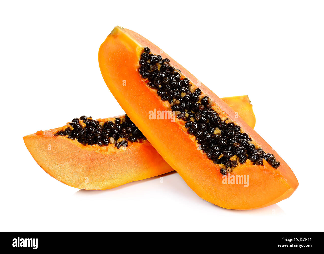 Sliced ripe papaya isolated on the white background Stock Photo - Alamy