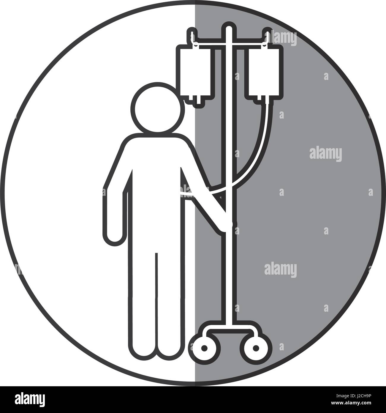 circular frame shading with pictogram person hospitalized Stock Vector ...
