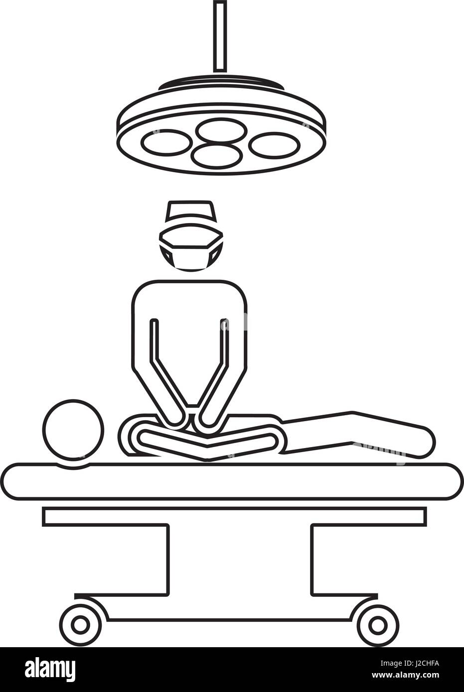 silhouette pictogram patient in surgery icon flat Stock Vector Image ...