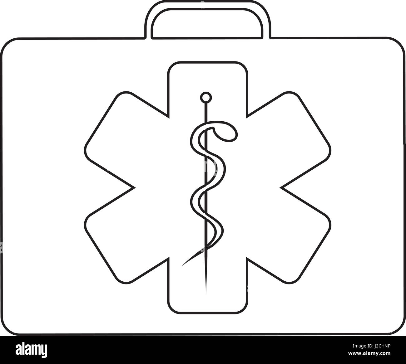 silhouette firts aid kit with symbol star of life Stock Vector Image ...