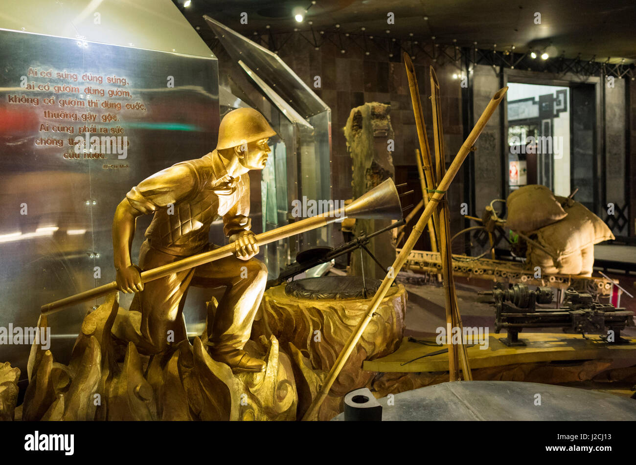 Vietnam, Hanoi. Ho Chi Minh Museum, Vietnam War-era exhibit Stock Photo ...