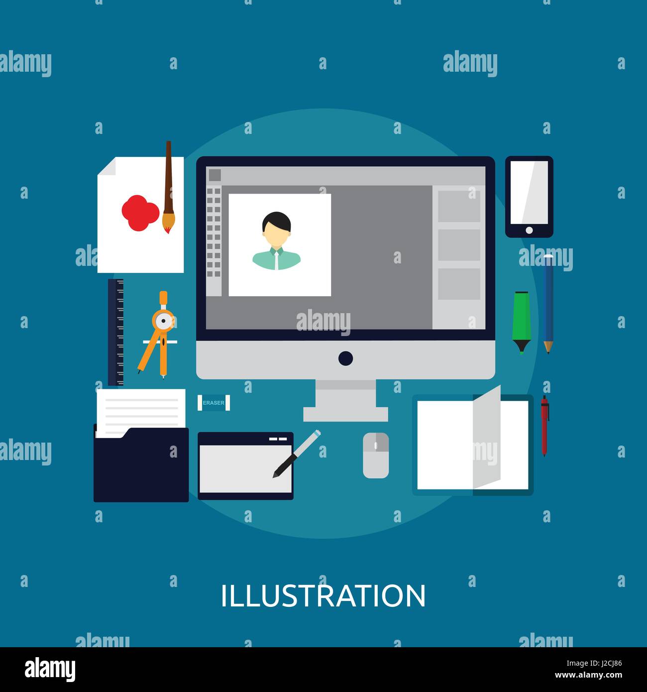 Great flat illustration concept icon and use for design, development ...