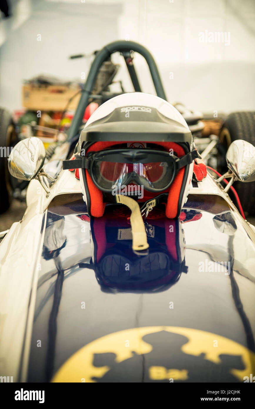 Classic Motor Racing Still with Goggle & Helmet Stock Photo - Alamy