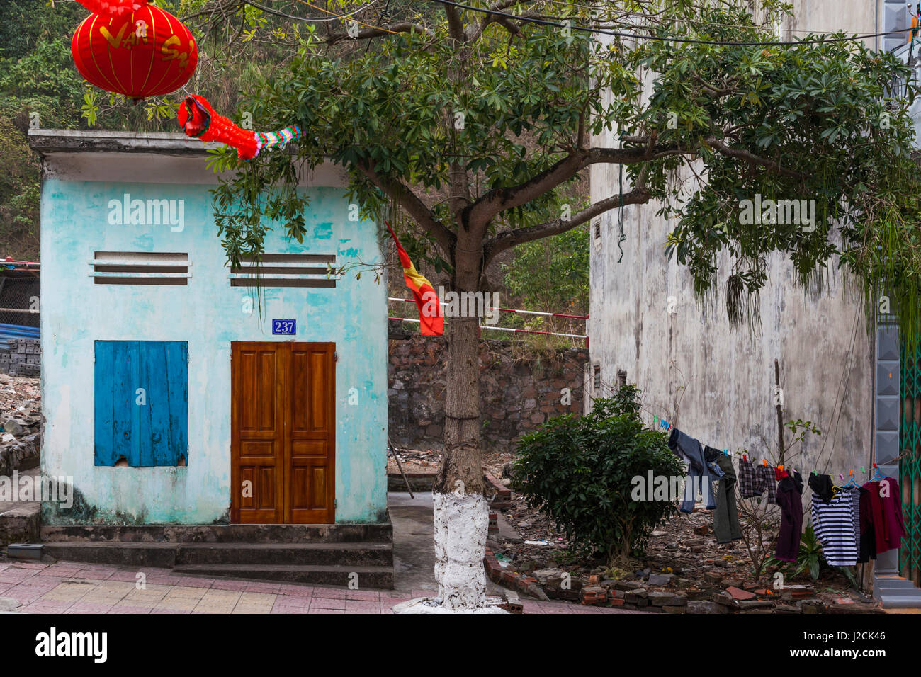 Vietnam, Cat Ba Island, Cat Ba Town, small house Stock Photo - Alamy