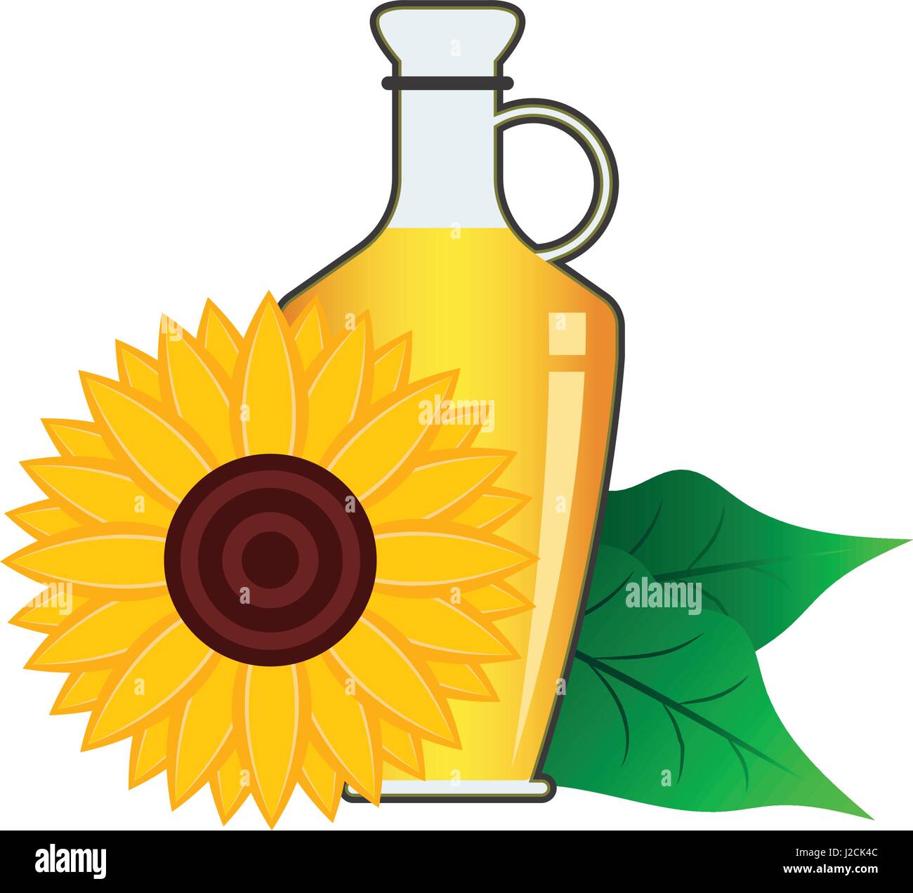 sunflower oil, flower, seed sunflower concept. vector illustration ...