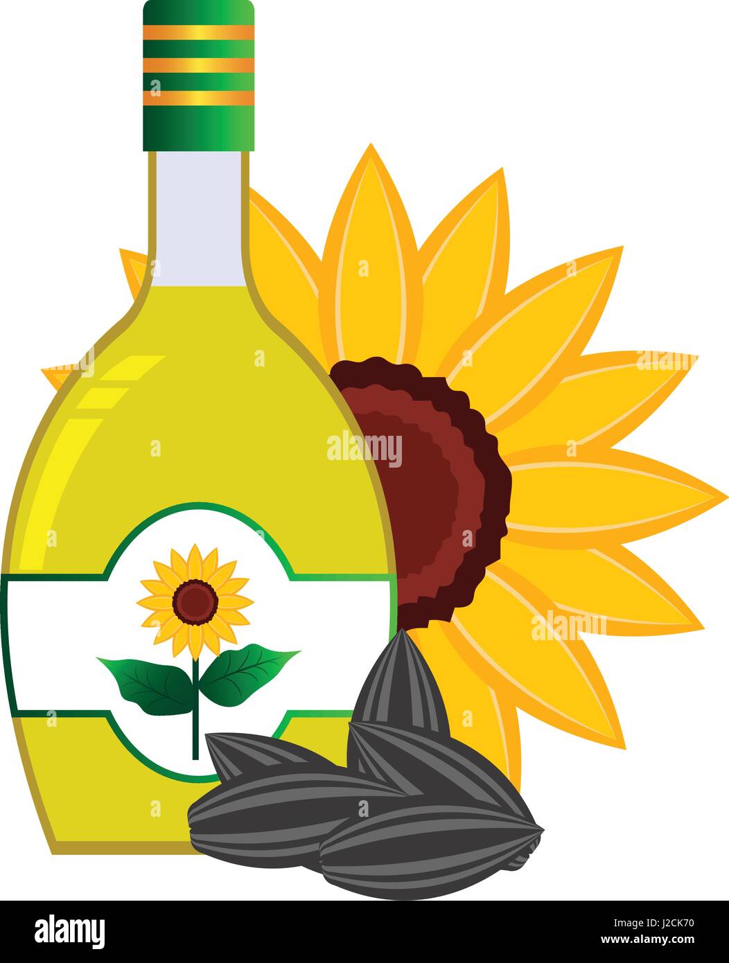 sunflower oil, flower, seed sunflower concept. vector illustration ...