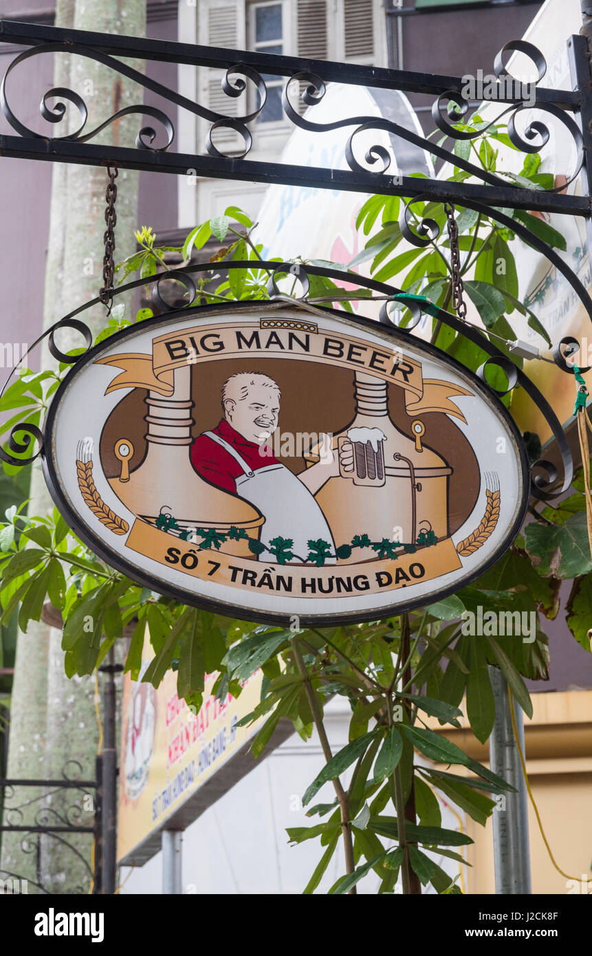 Vietnam, Haiphong, sign for Big Man Beer restaurant Stock Photo - Alamy