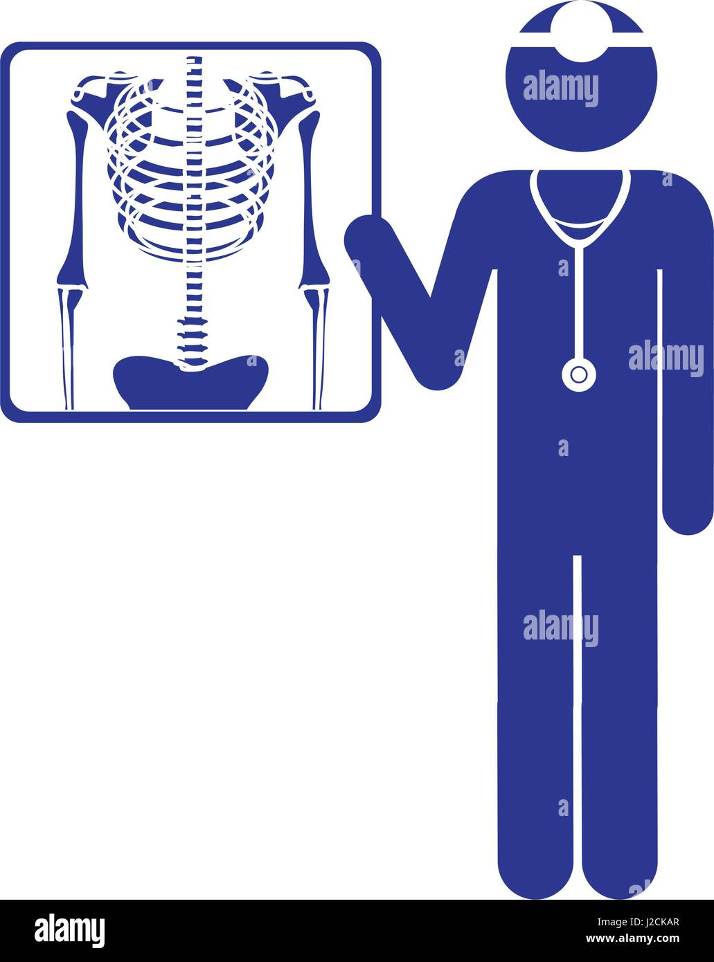 color silhouette pictogram doctor and radiography Stock Vector Image ...