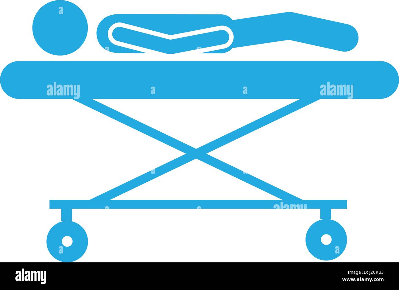 color silhouette pictogram lay down patient in stretcher clinical Stock ...