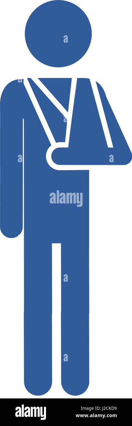 color silhouette pictogram plastered arm icon flat Stock Vector Image & Art - Alamy