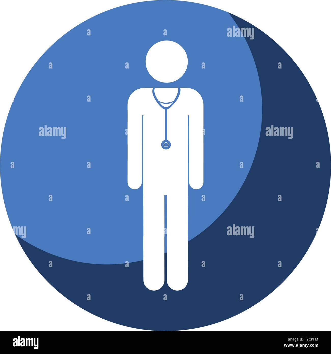 color circular frame shading with pictogram male doctor with ...