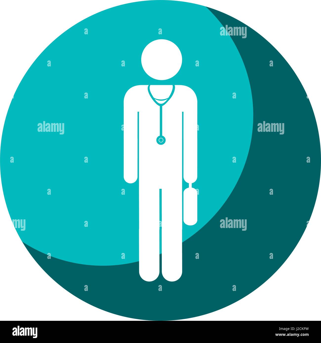 color circular frame shading with pictogram male doctor with ...