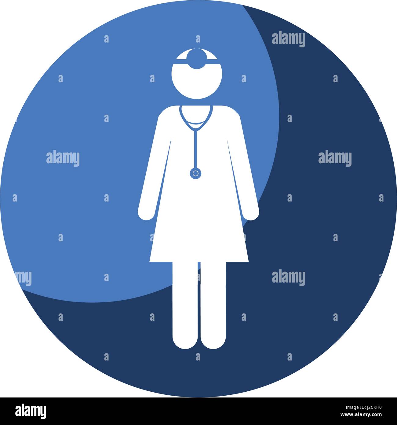 color circular frame shading with pictogram female doctor with uniform ...