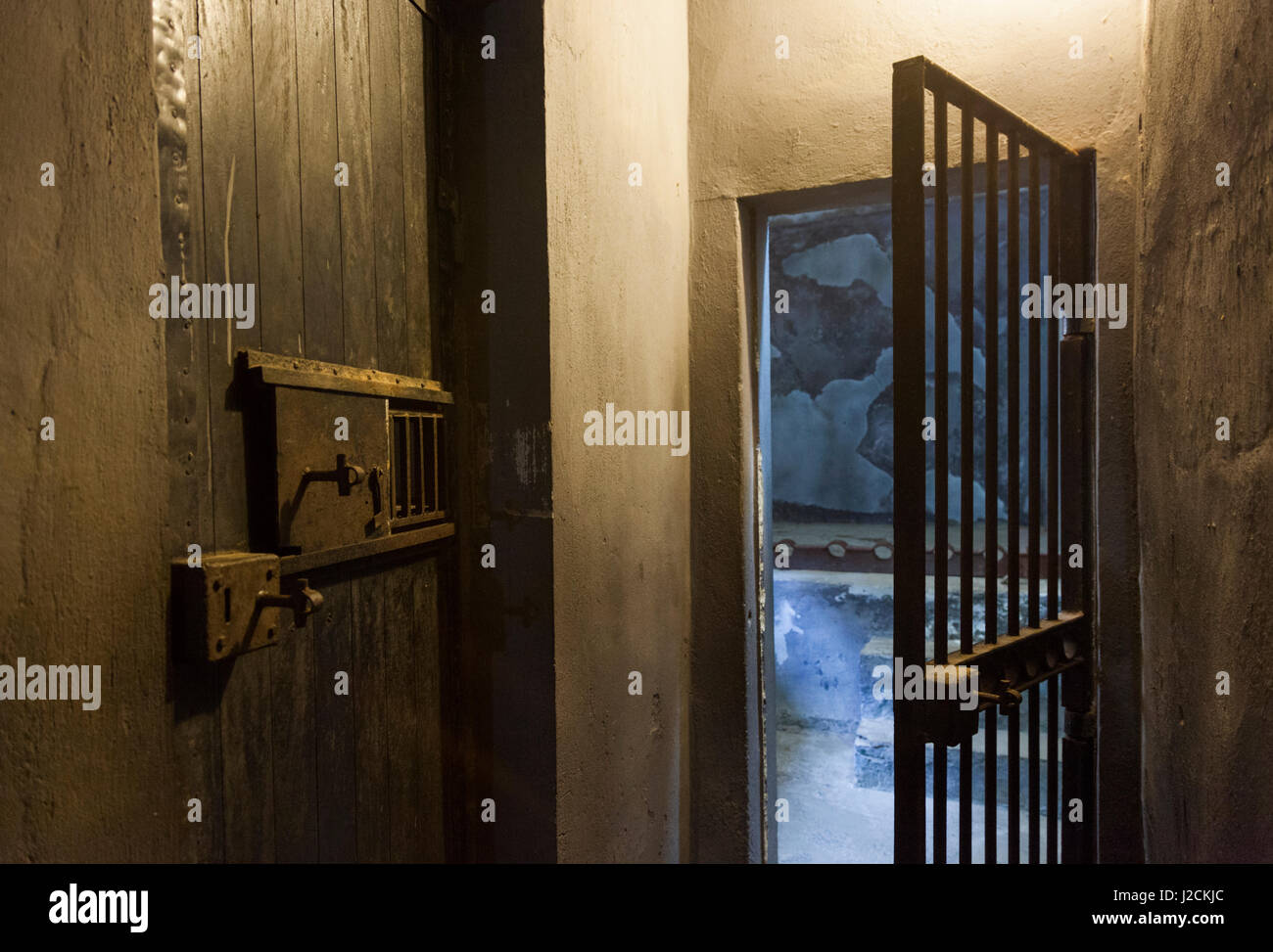 Vietnam, Son La, Old French Prison, prison cell interior Stock Photo ...