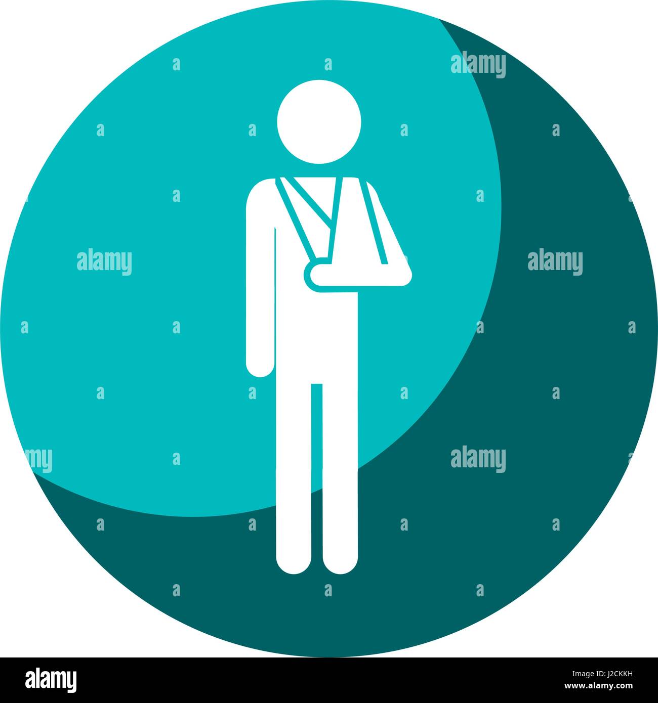 color circular frame shading with pictogram plastered arm icon flat Stock Vector Image & Art - Alamy