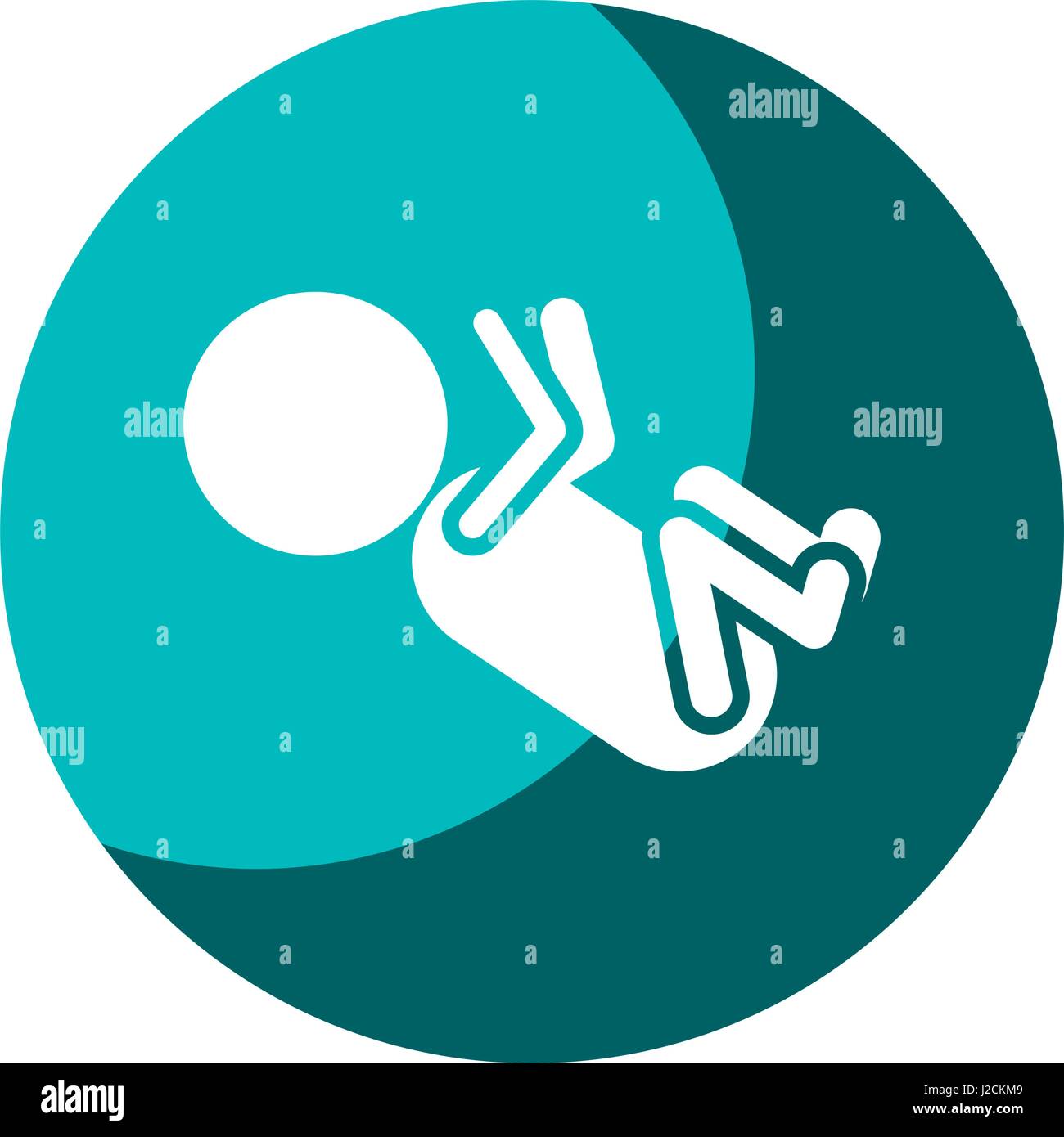 color circular frame shading with pictogram of little baby lying Stock ...