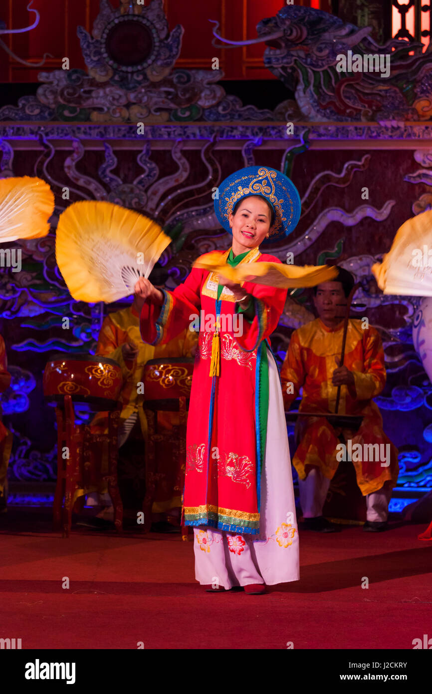 Vietnam, Hue Imperial City. Royal Theater, performance of classical ...