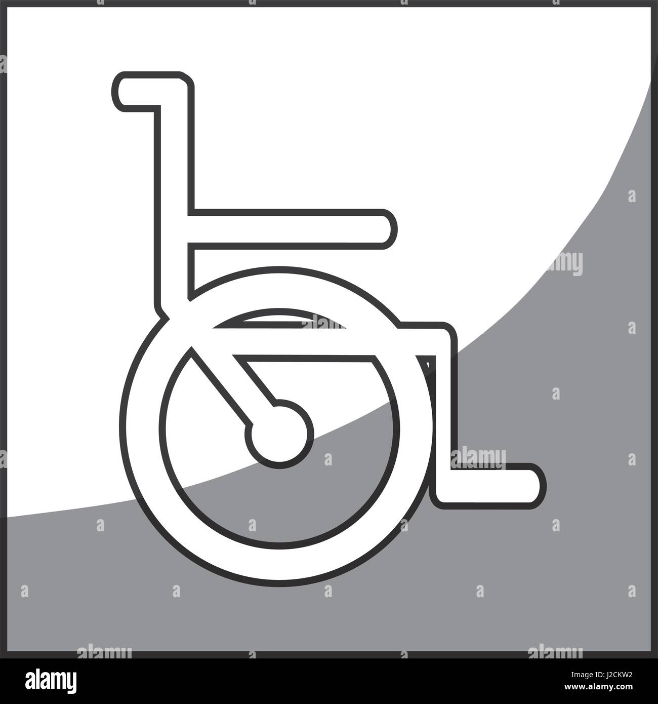 grayscale square frame shading with wheelchair icon Stock Vector Image ...