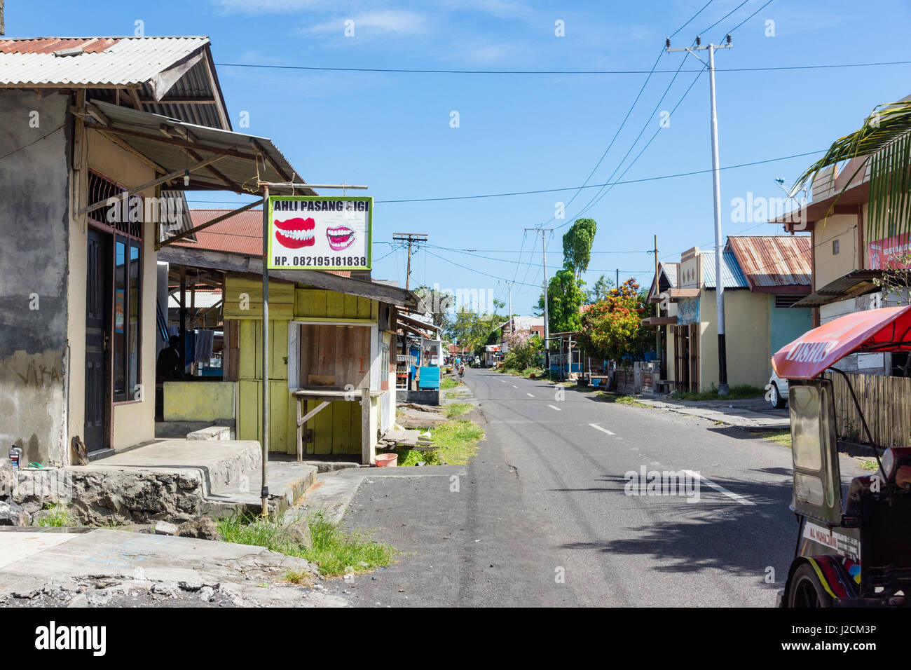 Indonesia, Maluku Utara, Kabupaten Halmahera Utara, street scene in an ...