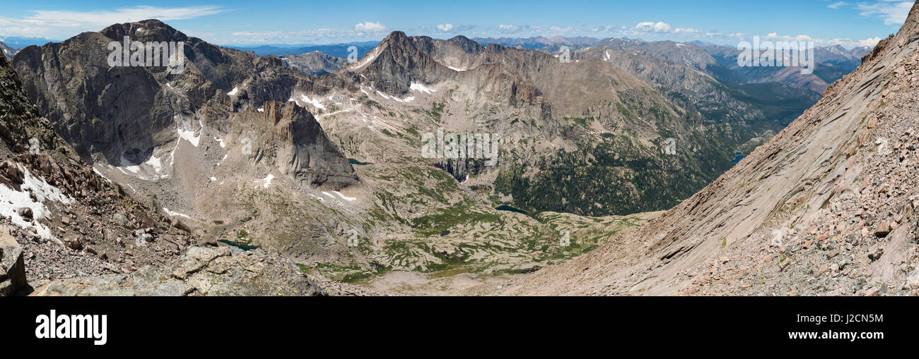 View from The Ledges, after a successful summit of Longs Peak, Rocky ...