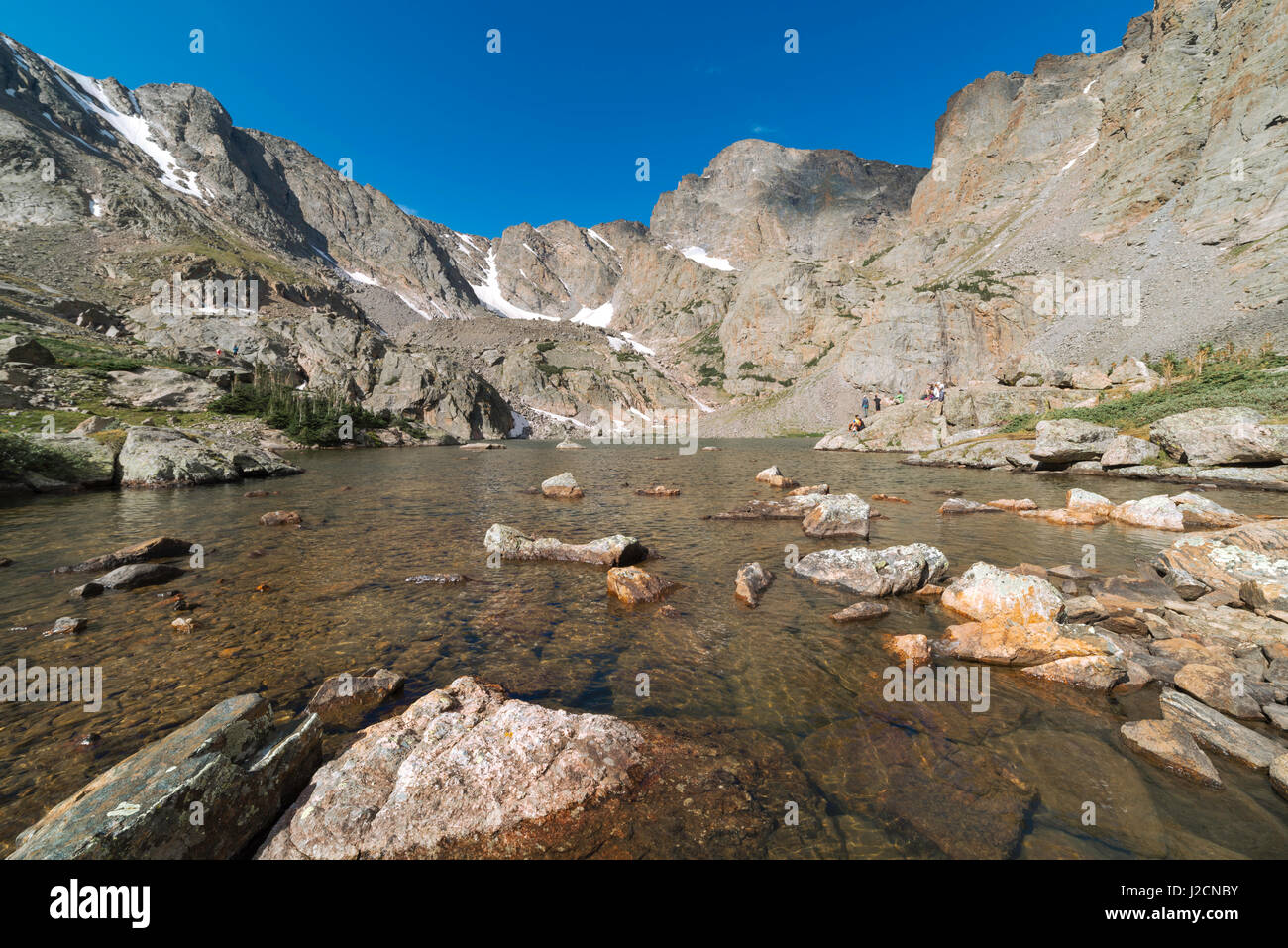 Morning view of Sky Pond, Rocky Mountain National Park, Colorado Stock ...