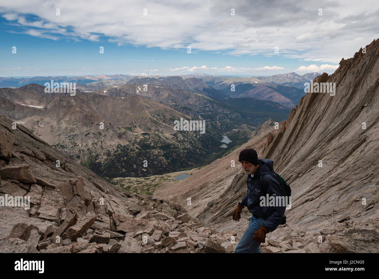 David Alley, of St. Paul, MN, hikes down The Trough, after a successful ...