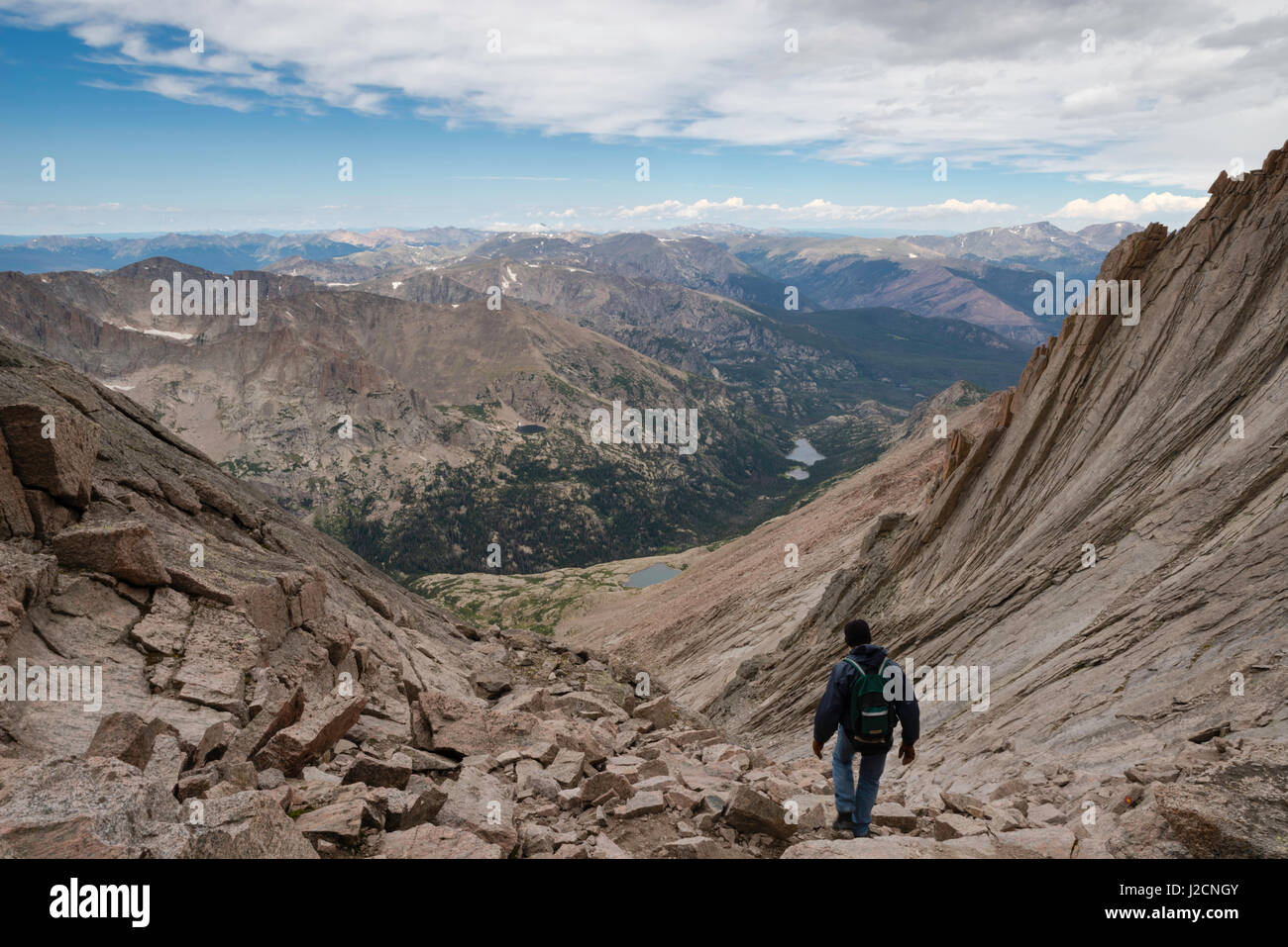 David Alley, of St. Paul, MN, hikes down The Trough, after a successful ...